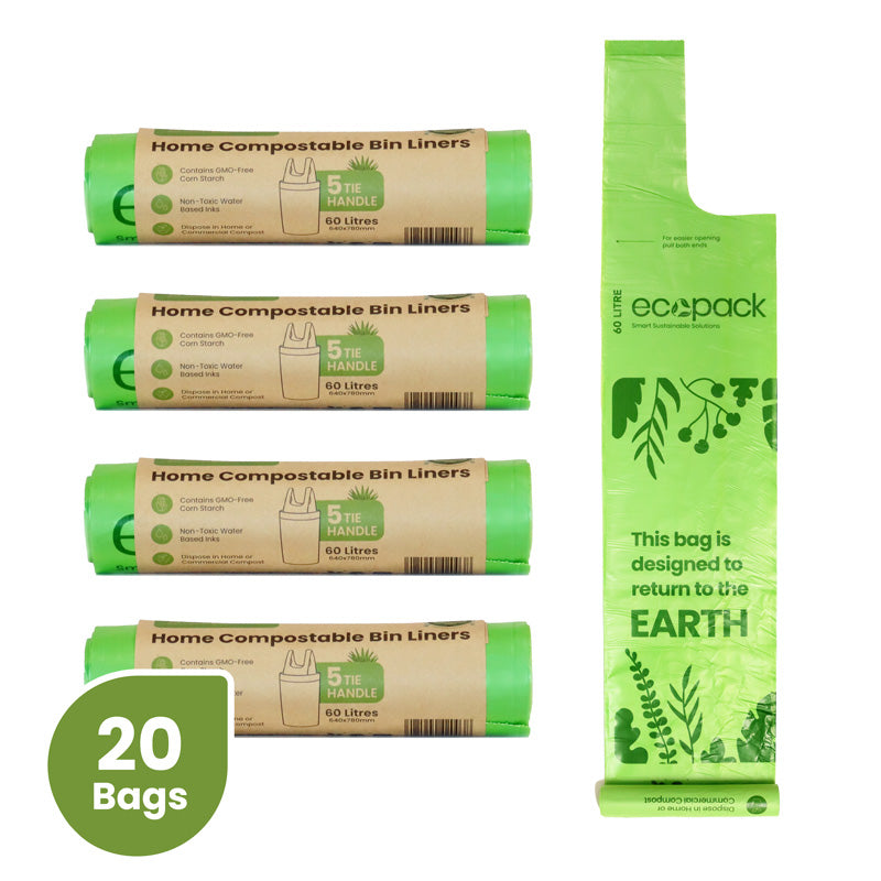 Eco-friendly Ecopack 60L XL Compostable Garbage Bags Bundle | Ecobags NZ