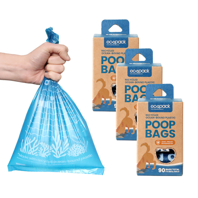 Ecopack Recycled Plastic Dog Poop Bags (3 Boxes/270 Bags)